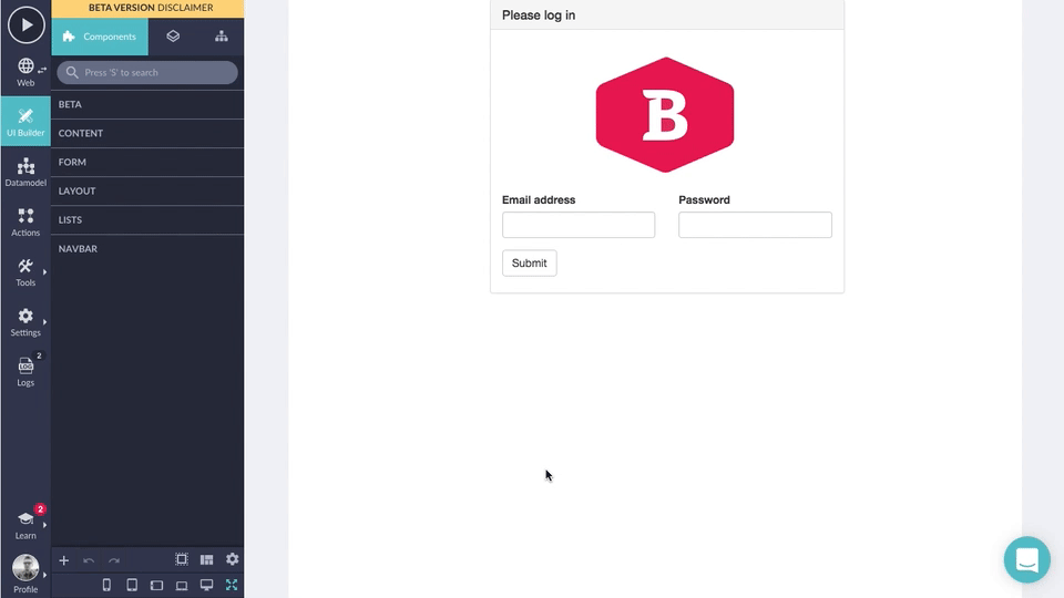 Platform User Guide: Build a Login Page in 4 Easy Steps