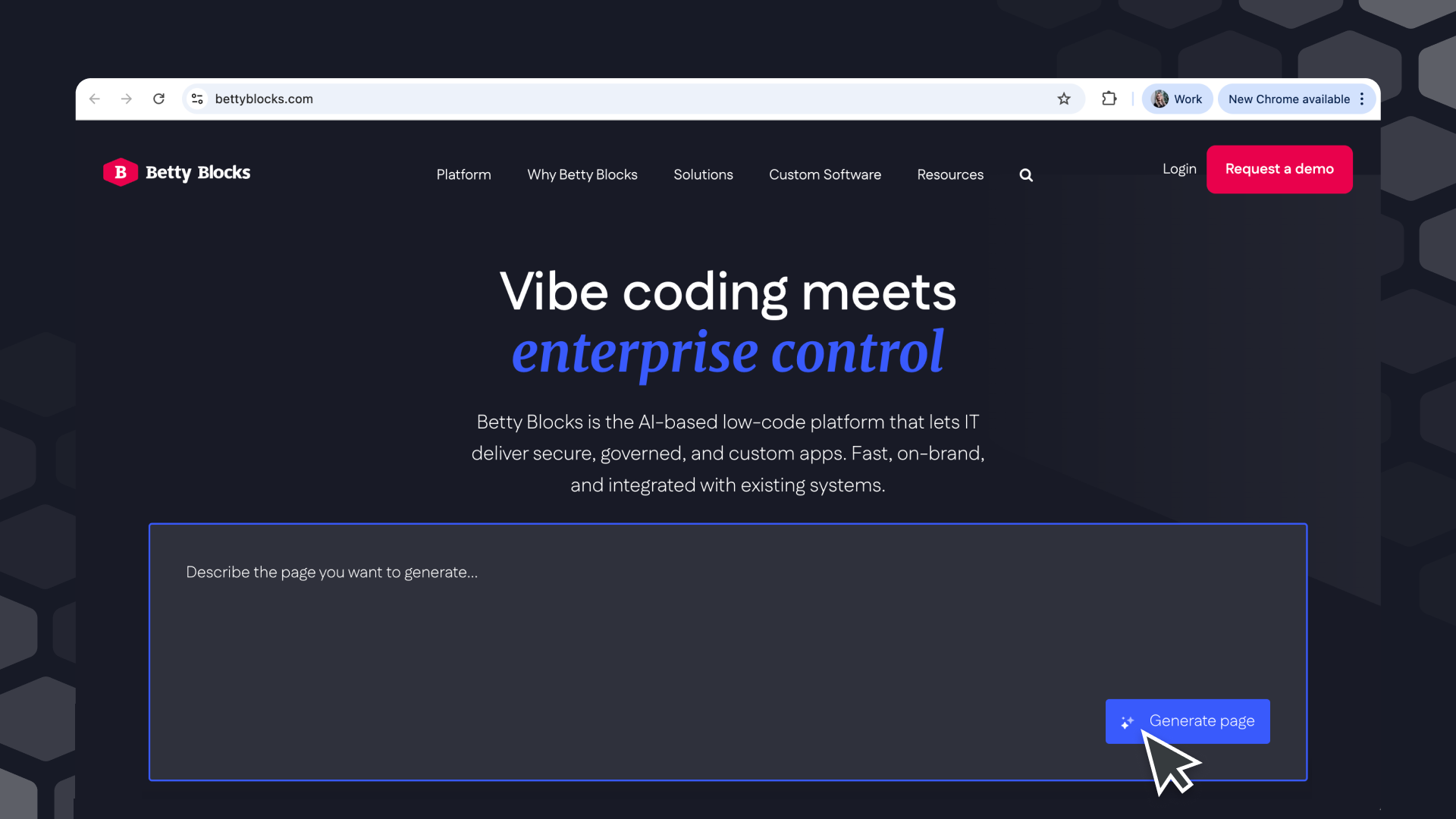 Try the Betty Blocks AI Page Generator for free